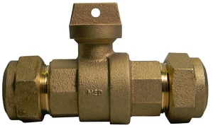 A.Y. McDonald 1 in. Compression Water Service Brass Ball Valve Curb ...